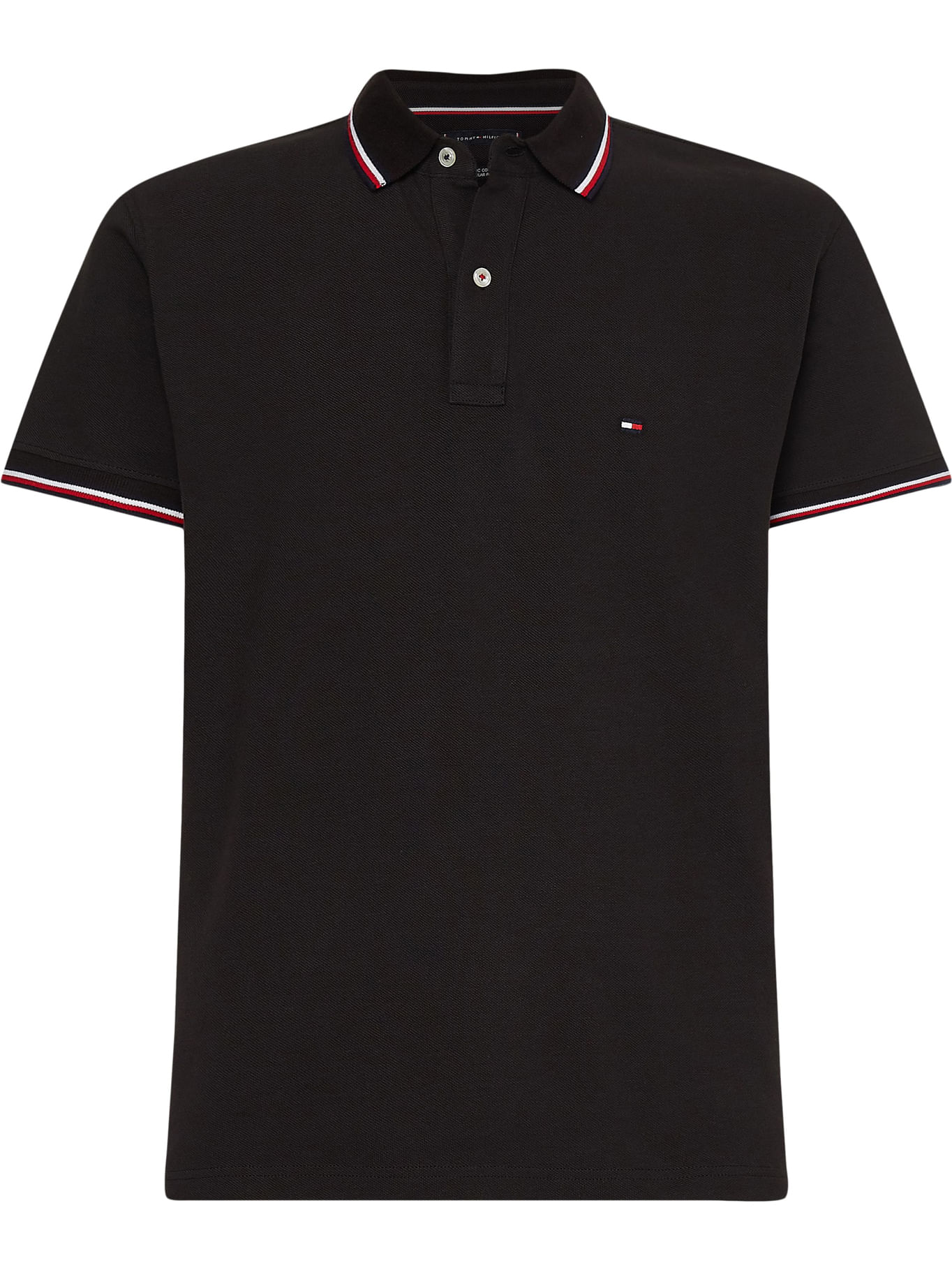 POLO DE CORTE REGULAR CON CUELLO RIBETEADO