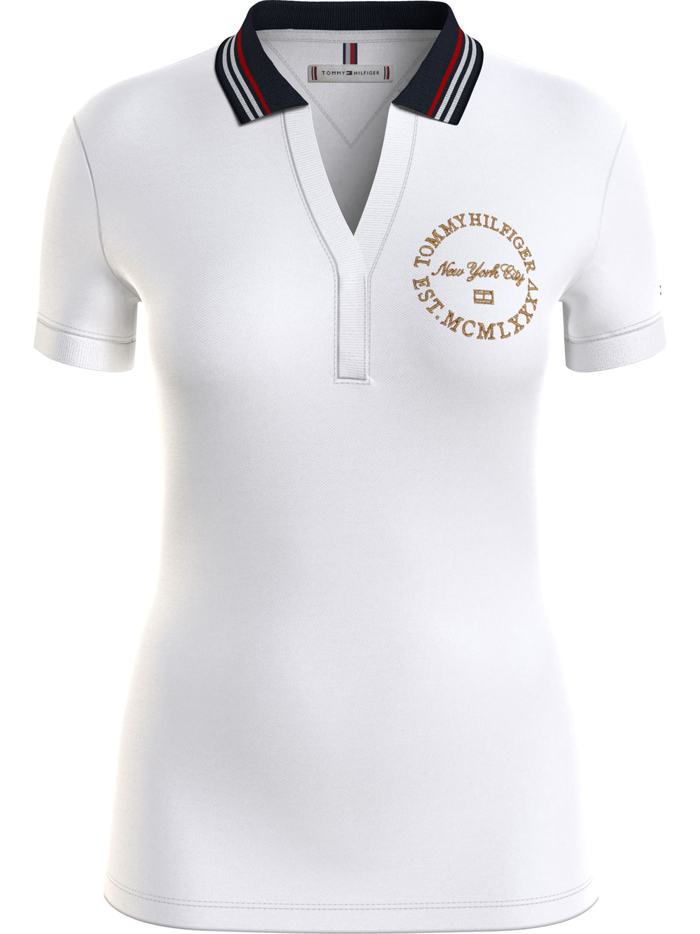 POLO SLIM CON LOGO METÁLICO