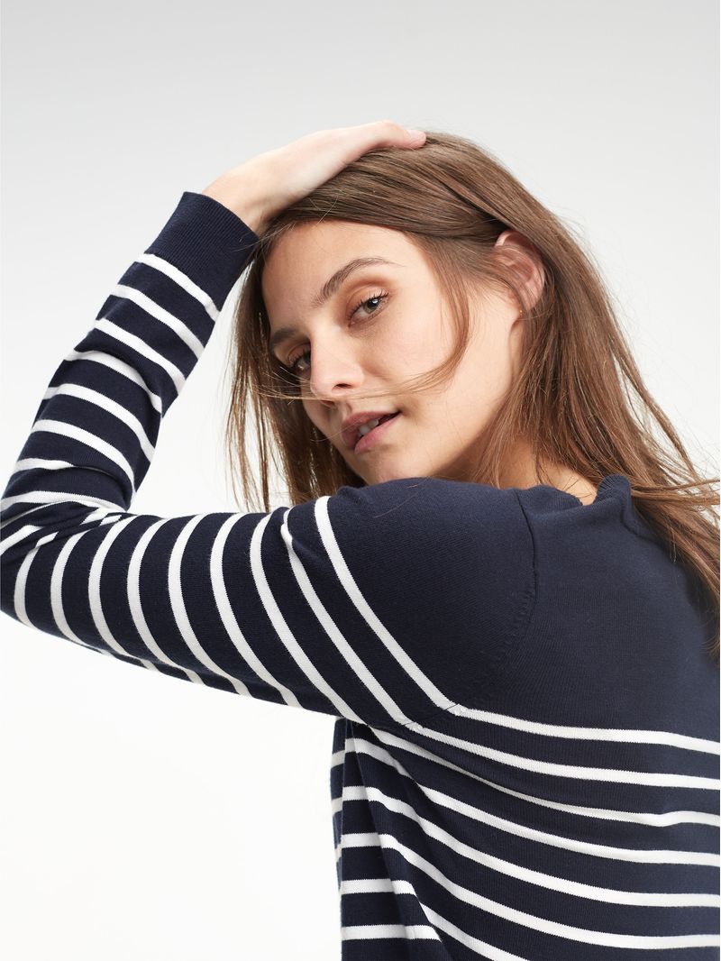 SUÉTER DE ALGODÓN ORGÁNICO CON CUELLO BARCO