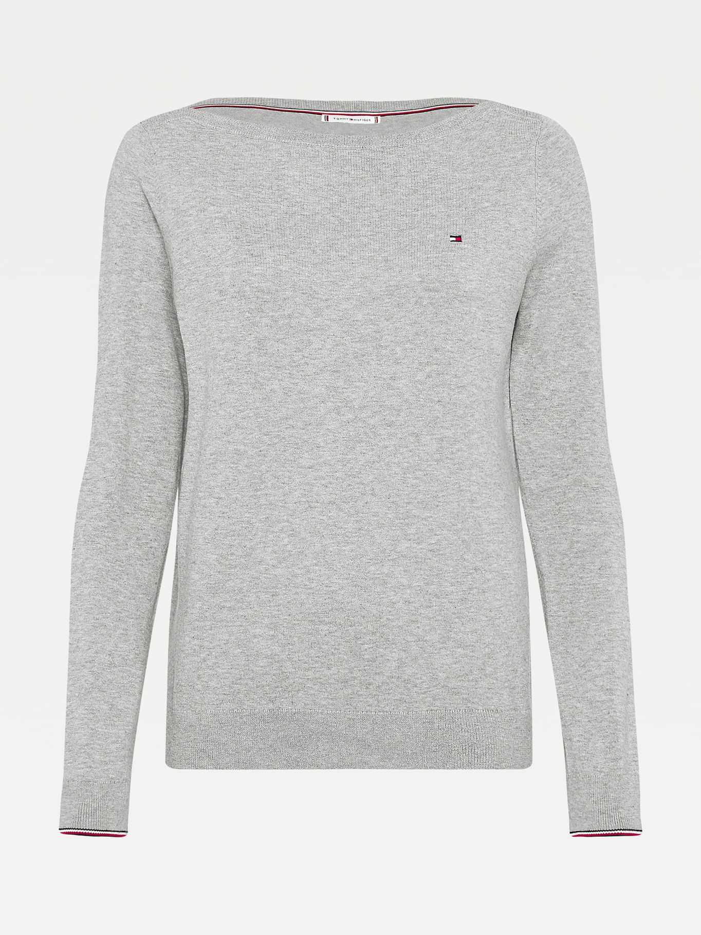 SUÉTER DE ALGODÓN ORGÁNICO CON CUELLO BARCO