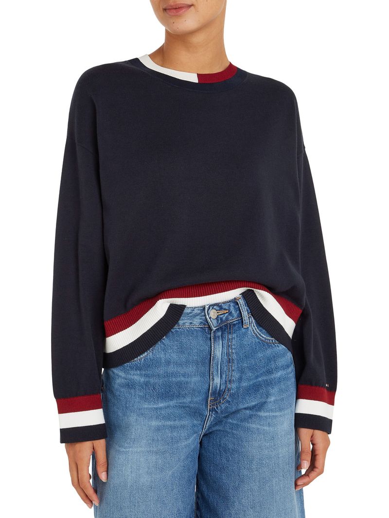 SÚETER DE ALGODÓN CON CUELLO REDONDO